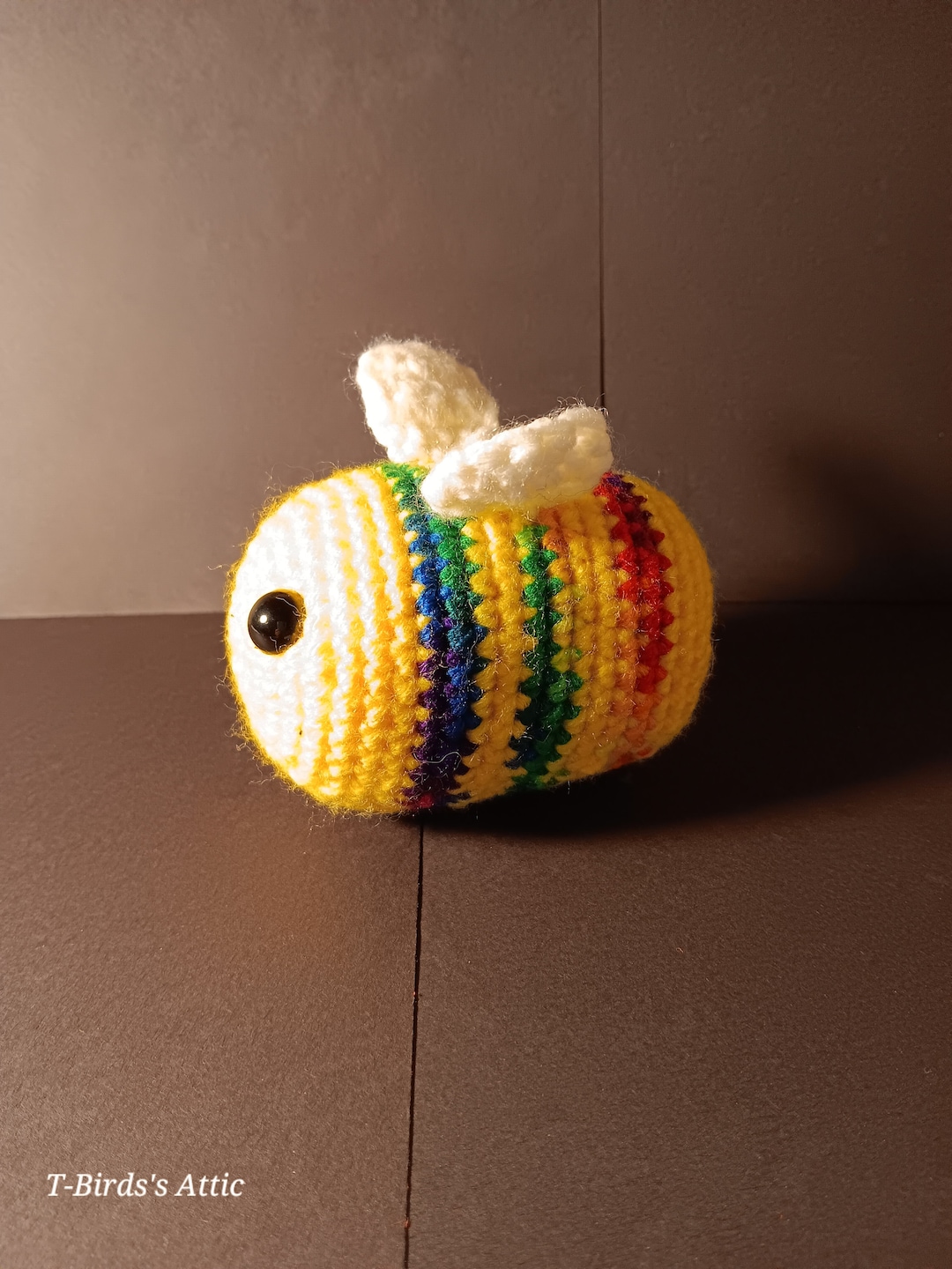 Small Rainbow Gay/lesbian/trans/bi/ace/pan Pride Crochet Bee - Etsy