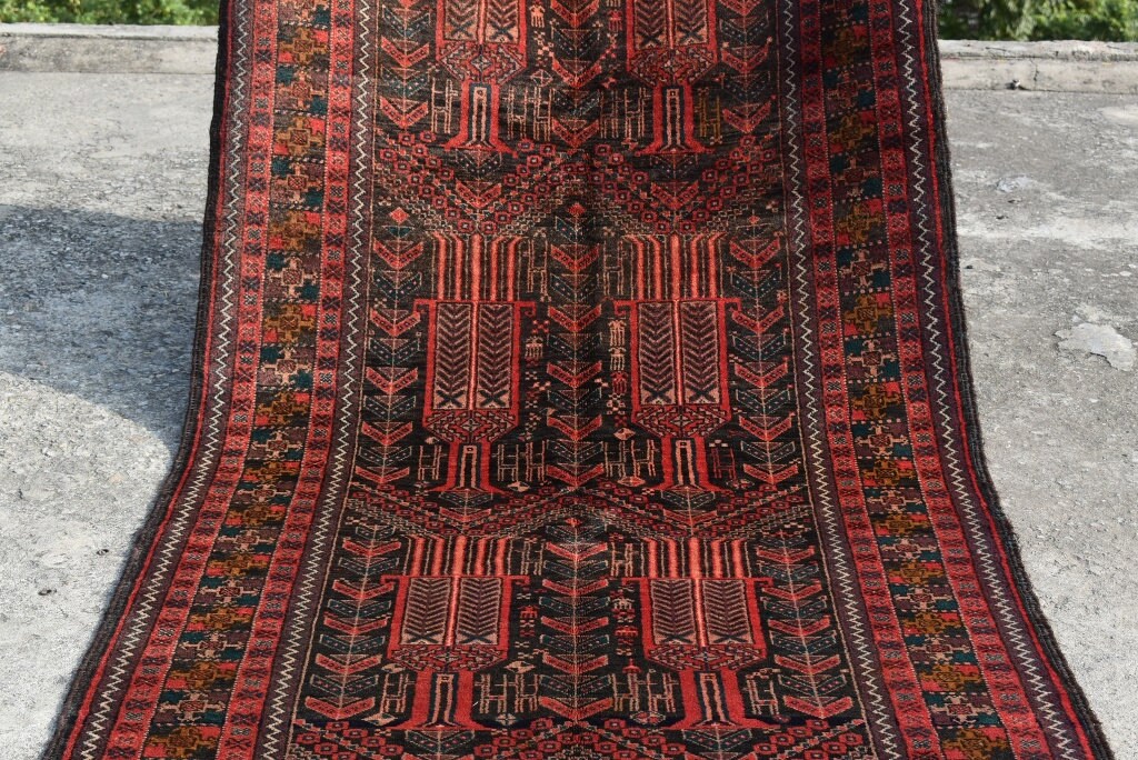 9'2 X 3'2 Ft Red Marinus Runner Rug, Handmade Runner, Home Decor ...