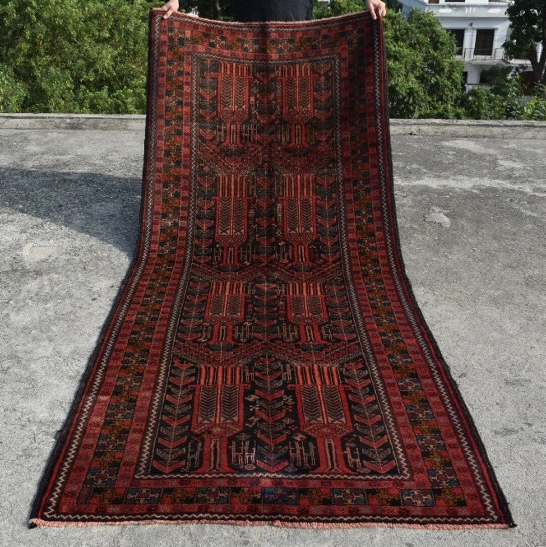 9'2 X 3'2 Ft Red Marinus Runner Rug, Handmade Runner, Home Decor ...