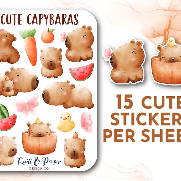 Cute Capybara Stickers - Etsy