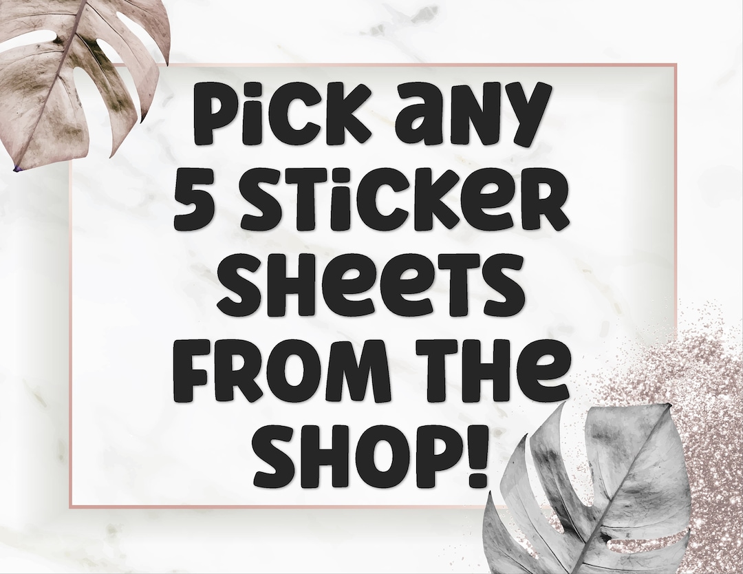 Pick Any 5 Vinyl Sticker Sheets: Sticker Sheet Bundle - Etsy