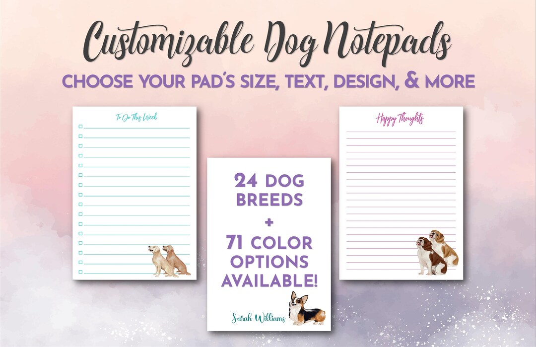 Personalized Dog Notepad Dog Stationery Set 4x6 Dog Notepad - Etsy