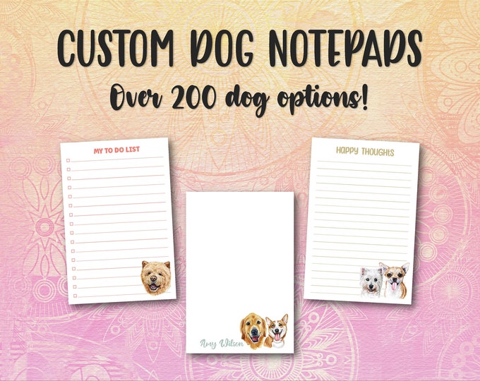 Custom Dog Notepad Personalized Dog Notepad Custom Pet - Etsy