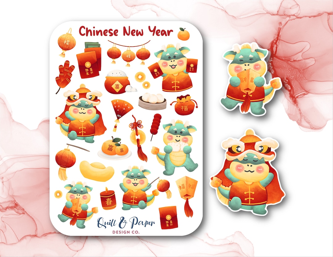 Chinese New Year Sticker Pack, Lunar New Year Stickers, Year of the ...
