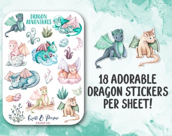 Fantasy Dragon Stickers - Etsy