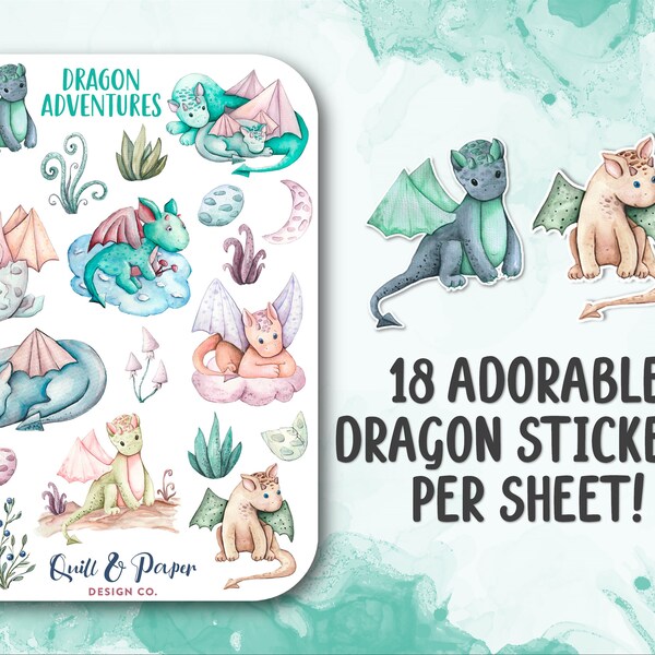Baby Dragon Planner Stickers - Etsy