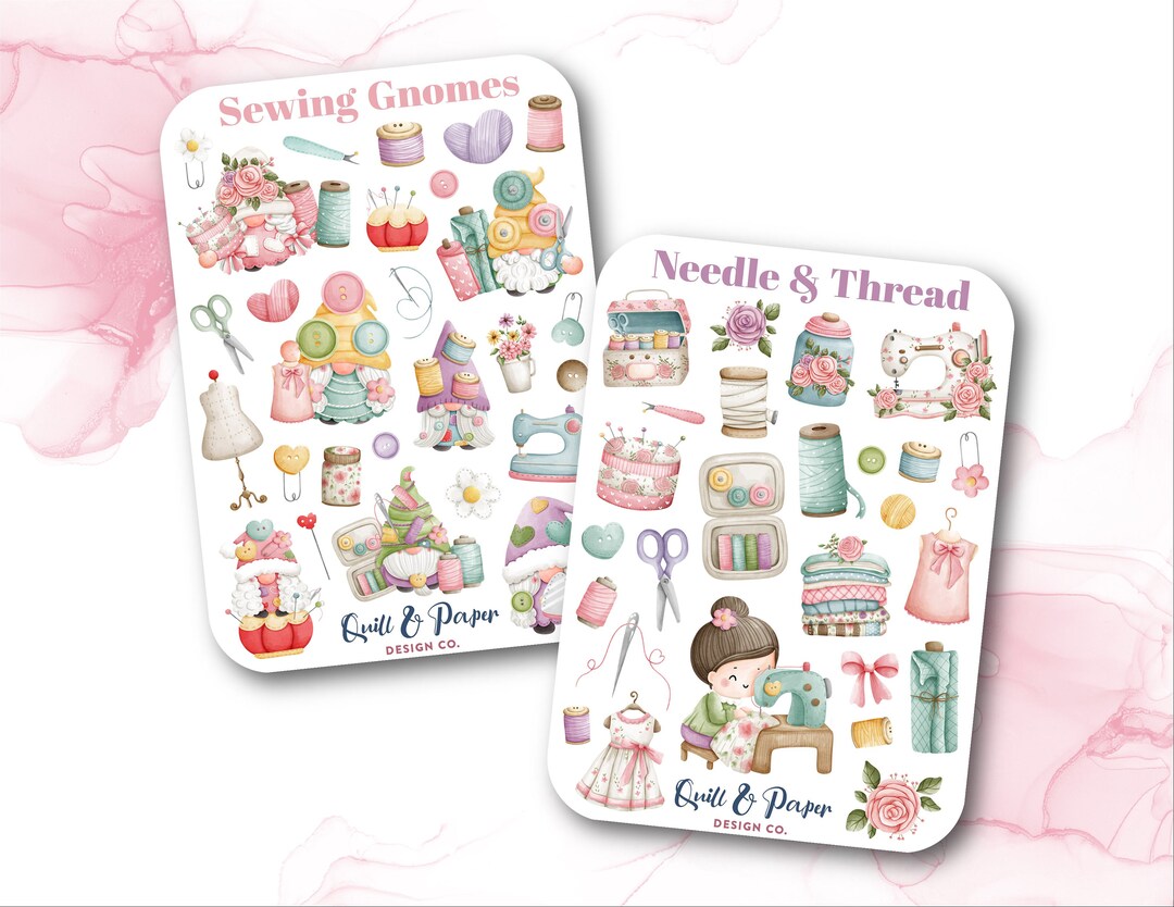 Sewing Sticker Sheets, Cute Sewing Stickers for Journal, Sewing Kit ...