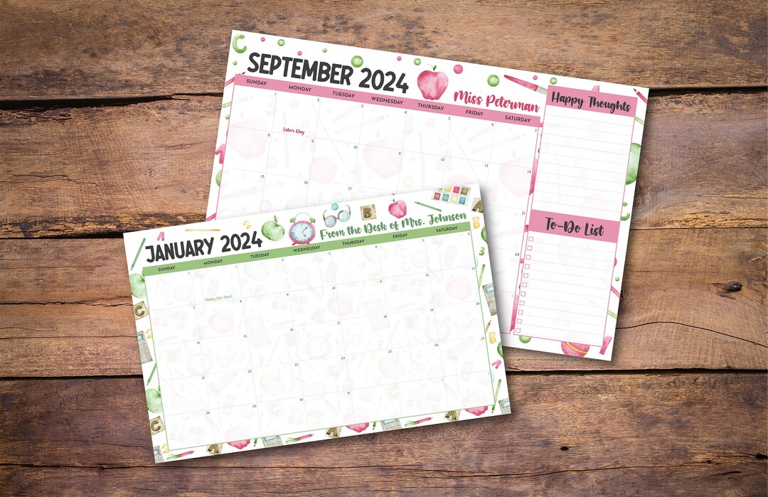 Teacher Calendar 2025–2026, Personalized School Calendar, Large Desk ...