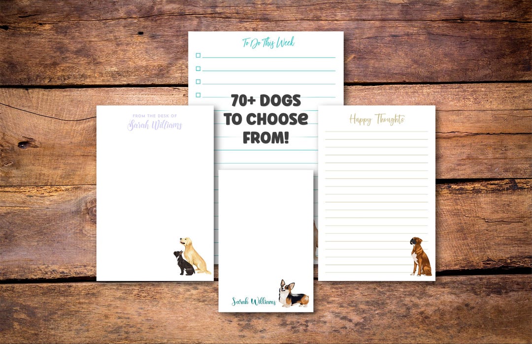 Personalized Dog Notepad, Dog Stationery Set, Small Dog Notepads ...