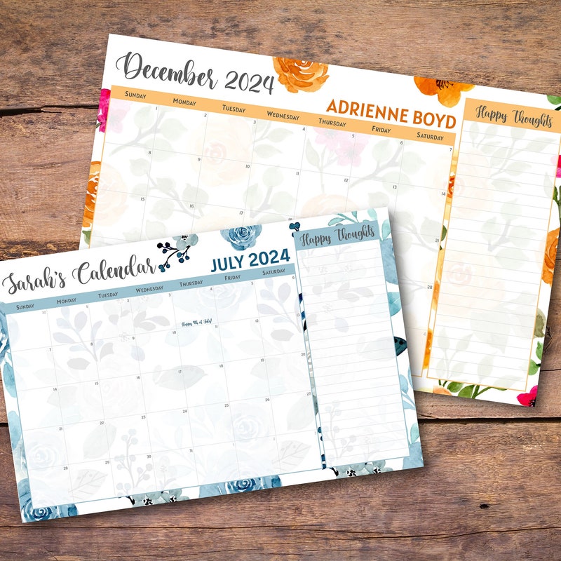 Colorful Calendar - Etsy