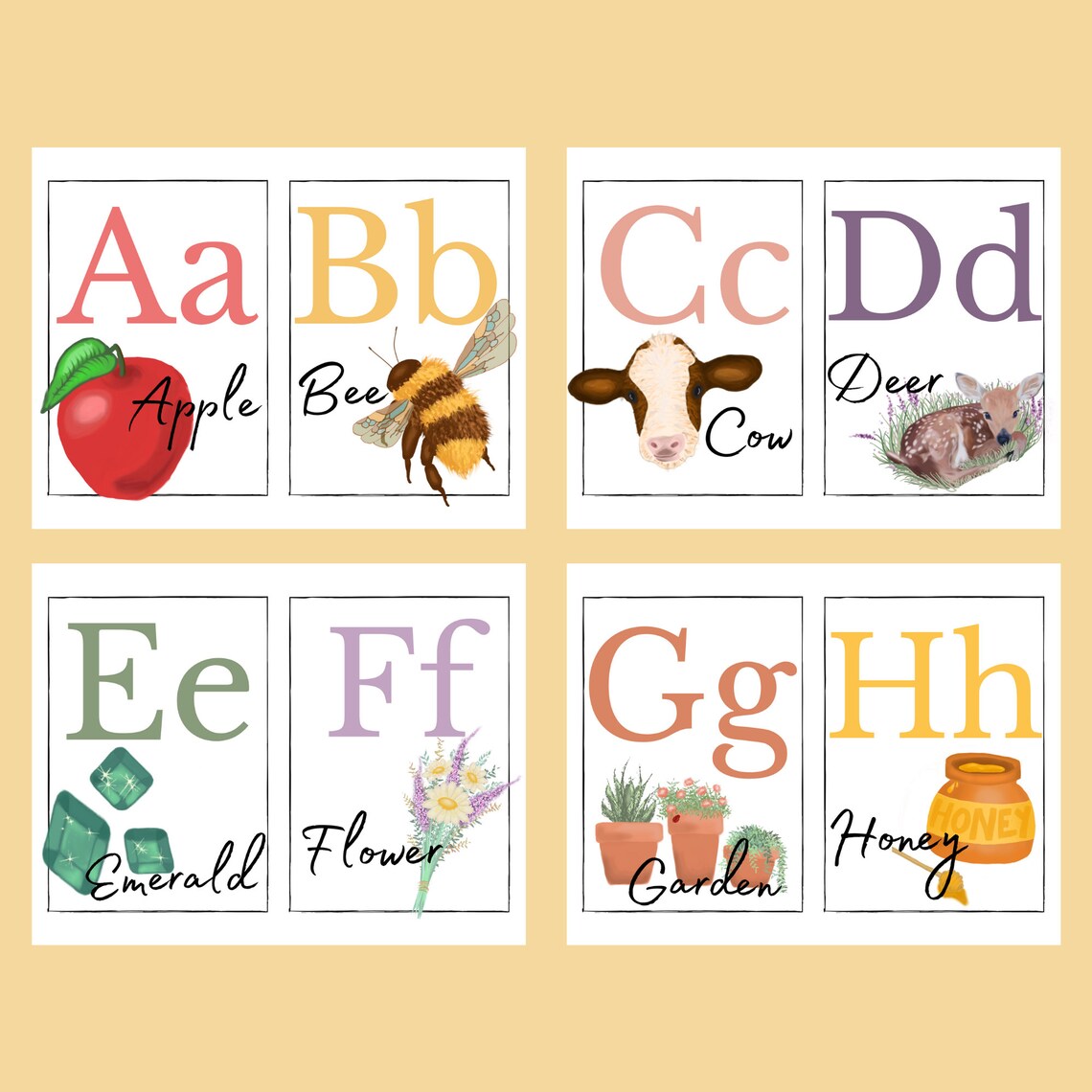 Small Individual Alphabet Classroom Posters Printable - Etsy