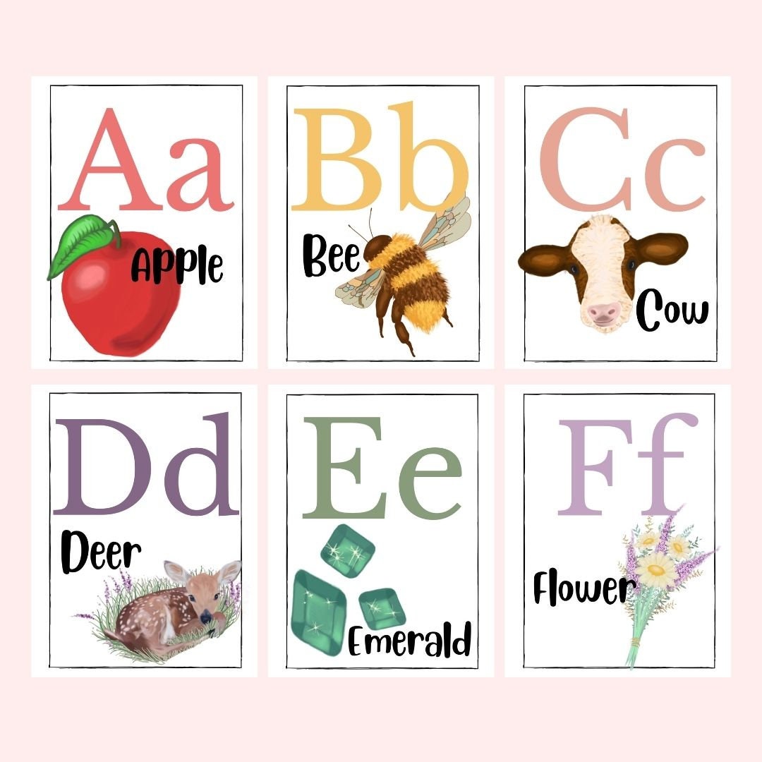New Font for Younger Students - Individual Alphabet Posters - Etsy
