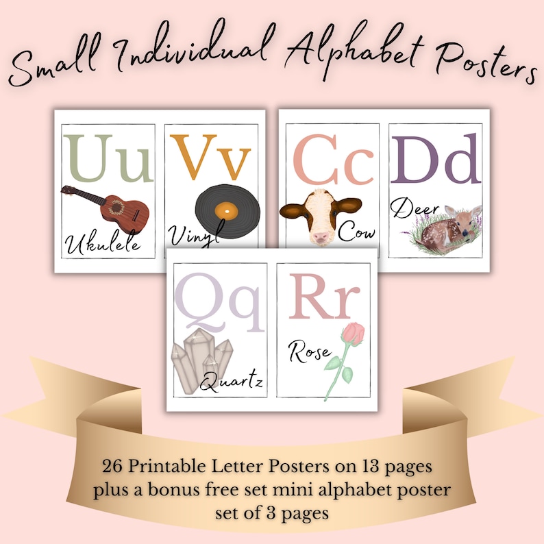 Small Individual Alphabet Classroom Posters Printable - Etsy