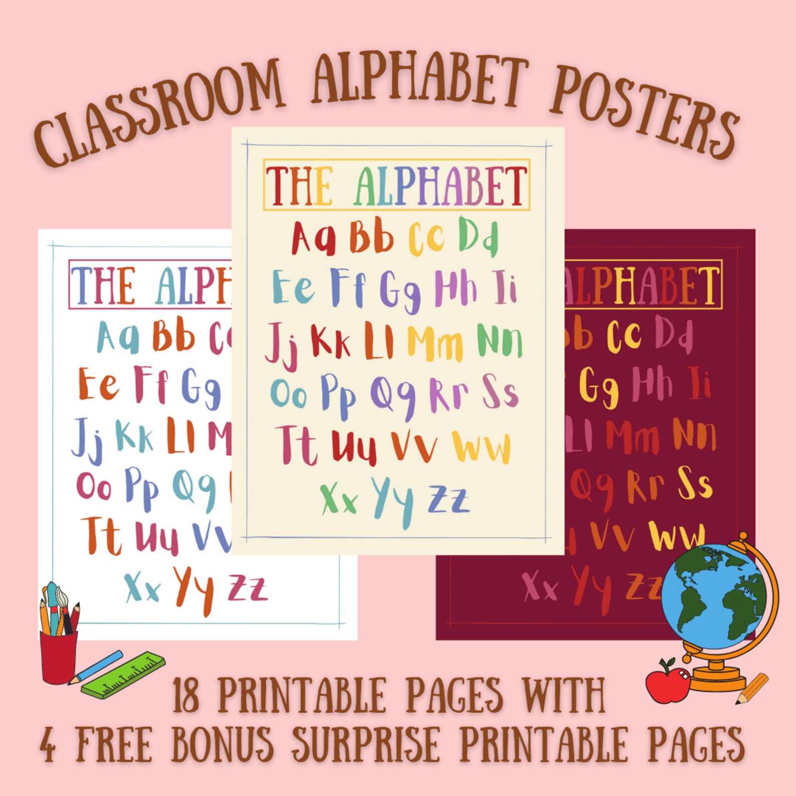 Printable Classroom Alphabet Posters and Worksheets for Teachers - Etsy