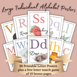 Large Individual Alphabet Classroom Posters - Digital Printables - Etsy