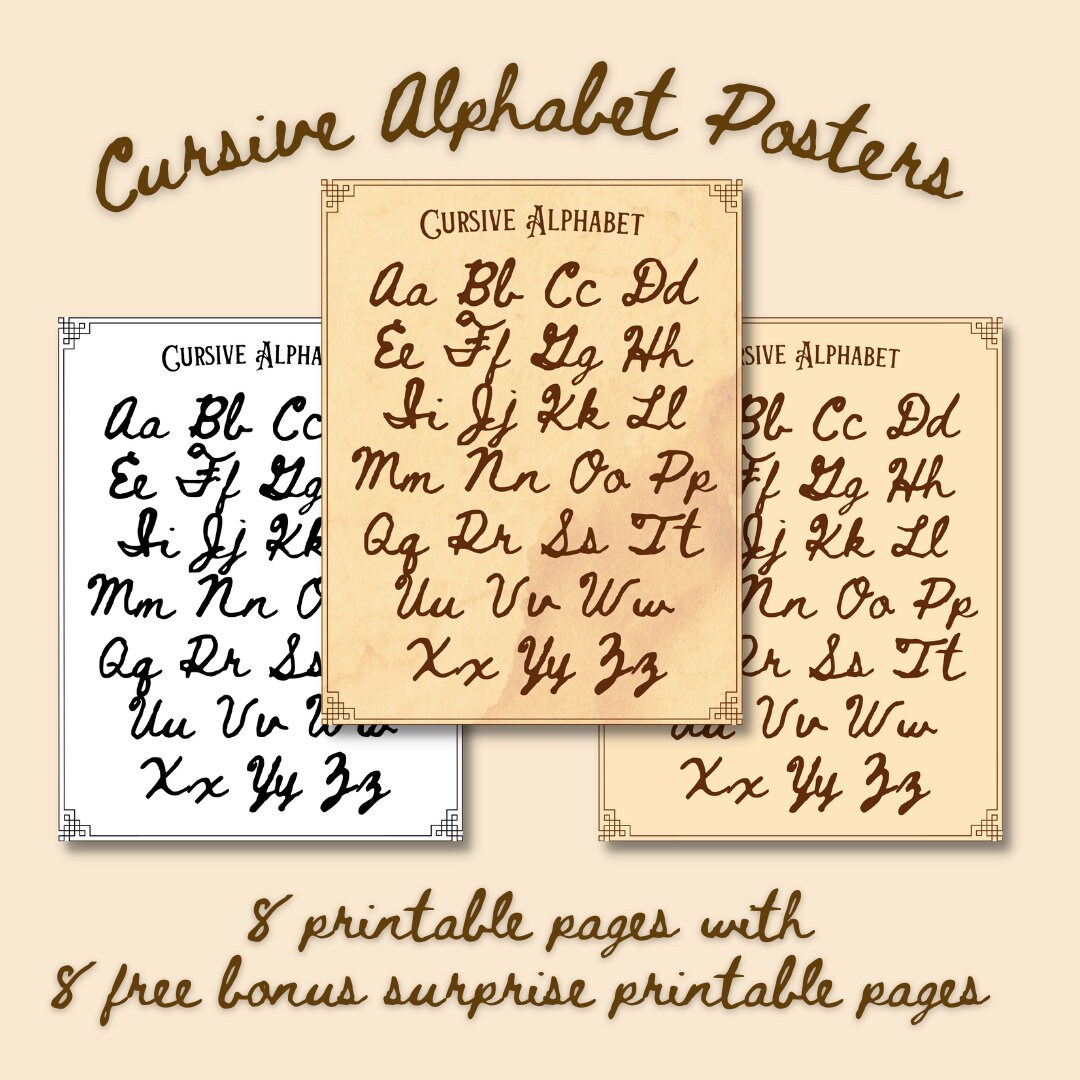 Printable Classroom Cursive Posters and Worksheets for Teachers - Etsy