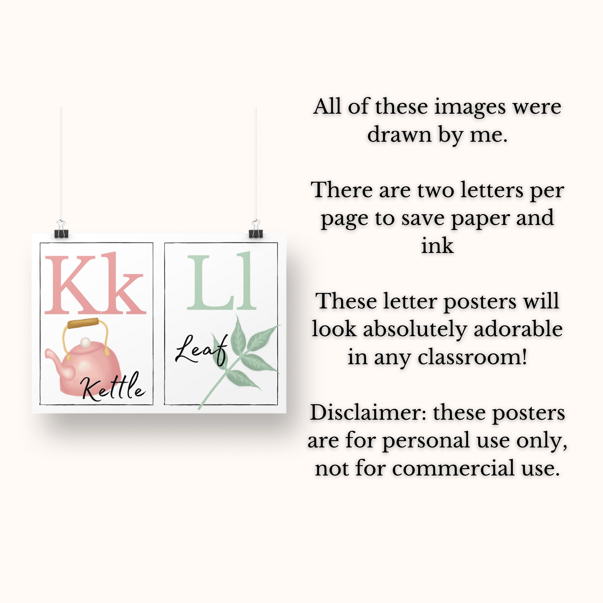 Small Individual Alphabet Classroom Posters Printable - Etsy