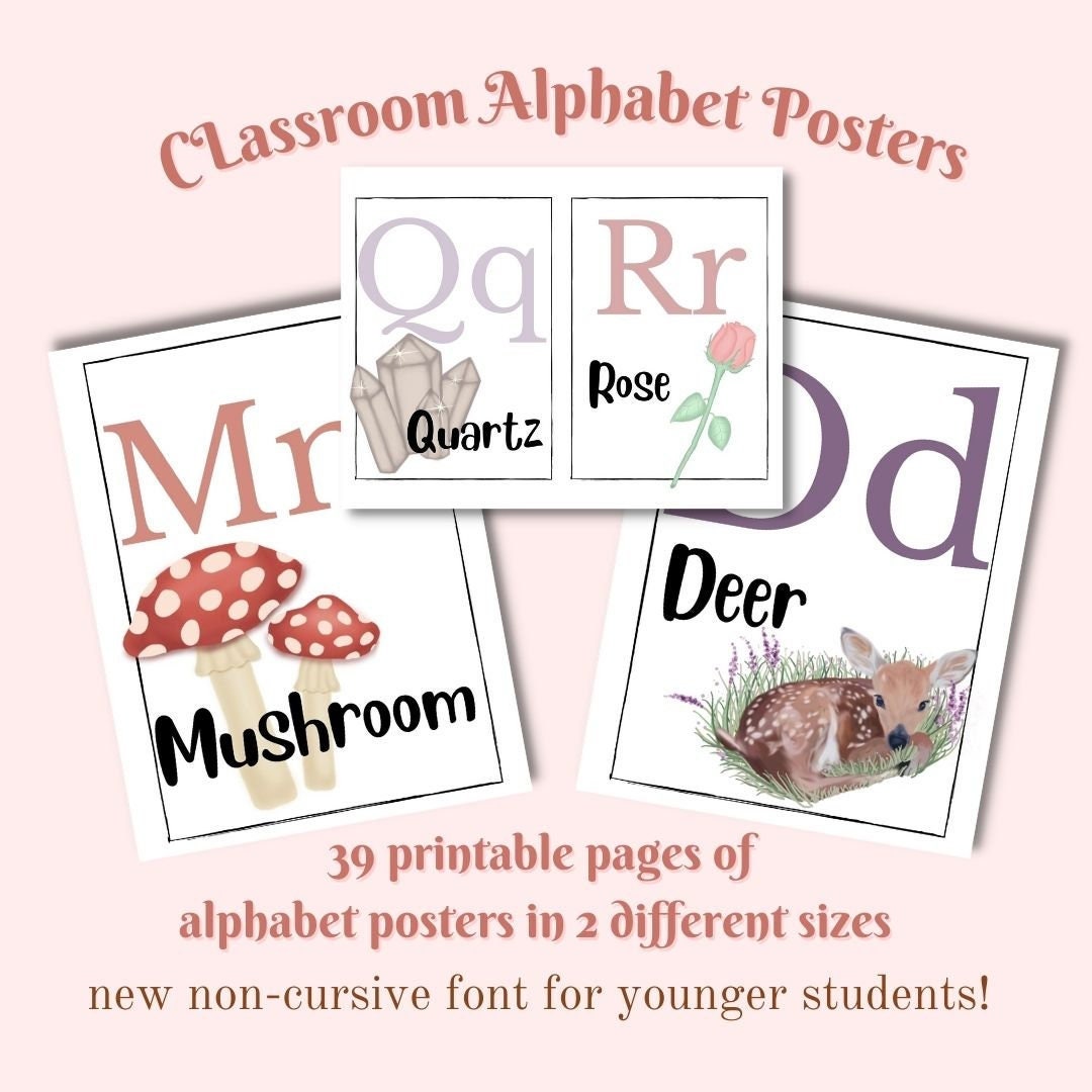 New Font for Younger Students - Individual Alphabet Posters - Etsy