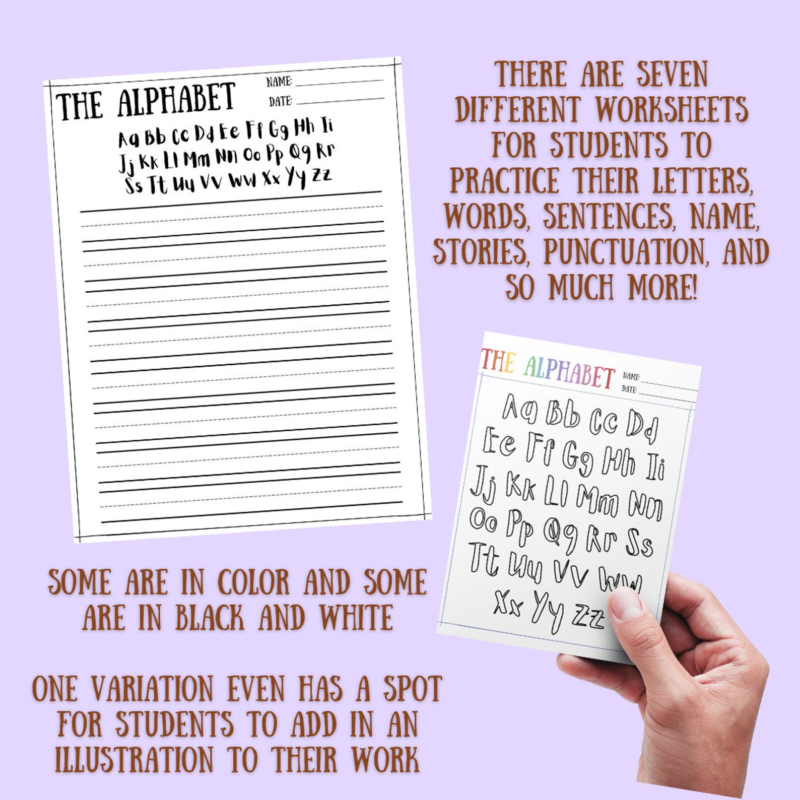 Printable Classroom Alphabet Posters and Worksheets for Teachers - Etsy