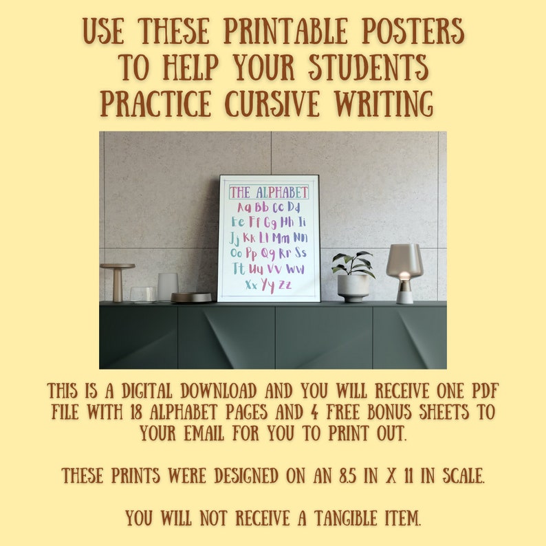 Printable Classroom Alphabet Posters and Worksheets for Teachers - Etsy