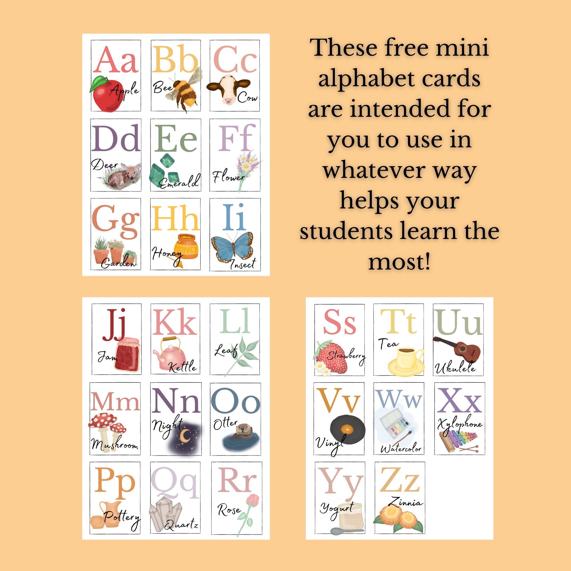 Small Individual Alphabet Classroom Posters Printable - Etsy