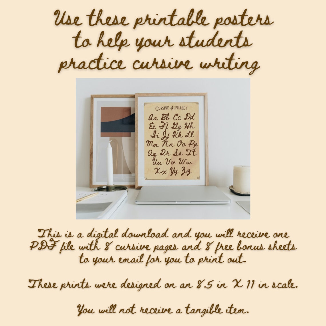 Printable Classroom Cursive Posters and Worksheets for - Etsy