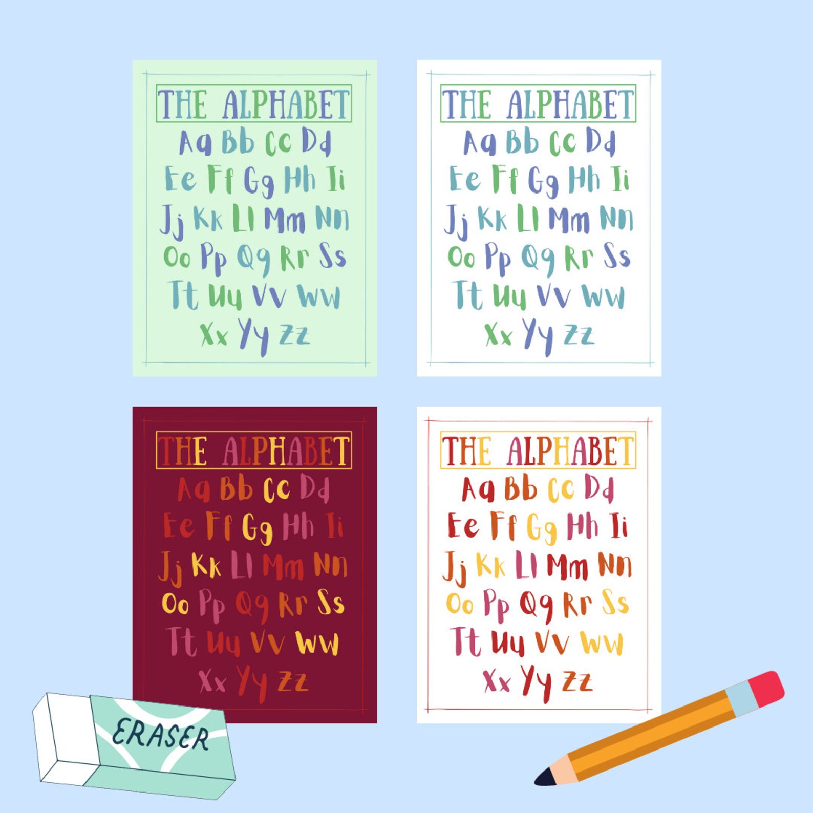 Printable Classroom Alphabet Posters and Worksheets for Teachers - Etsy