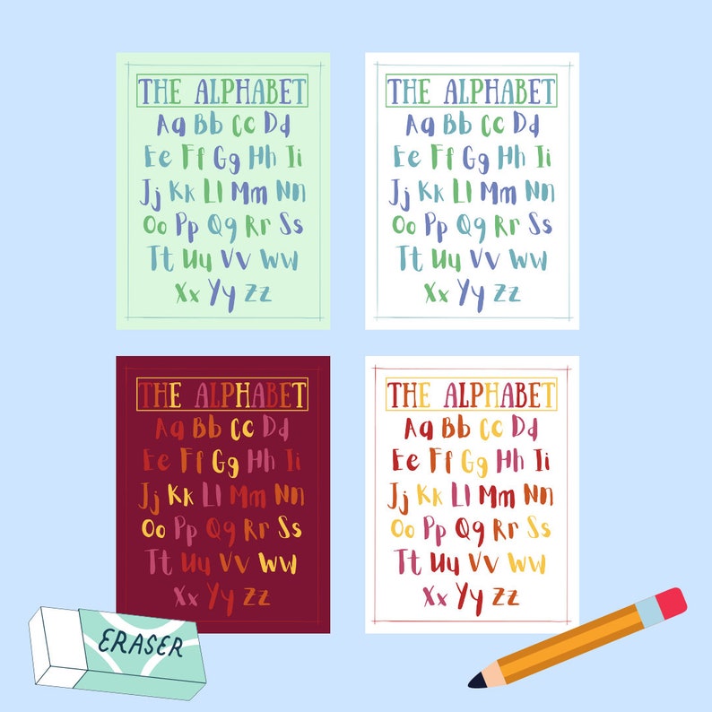 Printable Classroom Alphabet Posters and Worksheets for Teachers - Etsy
