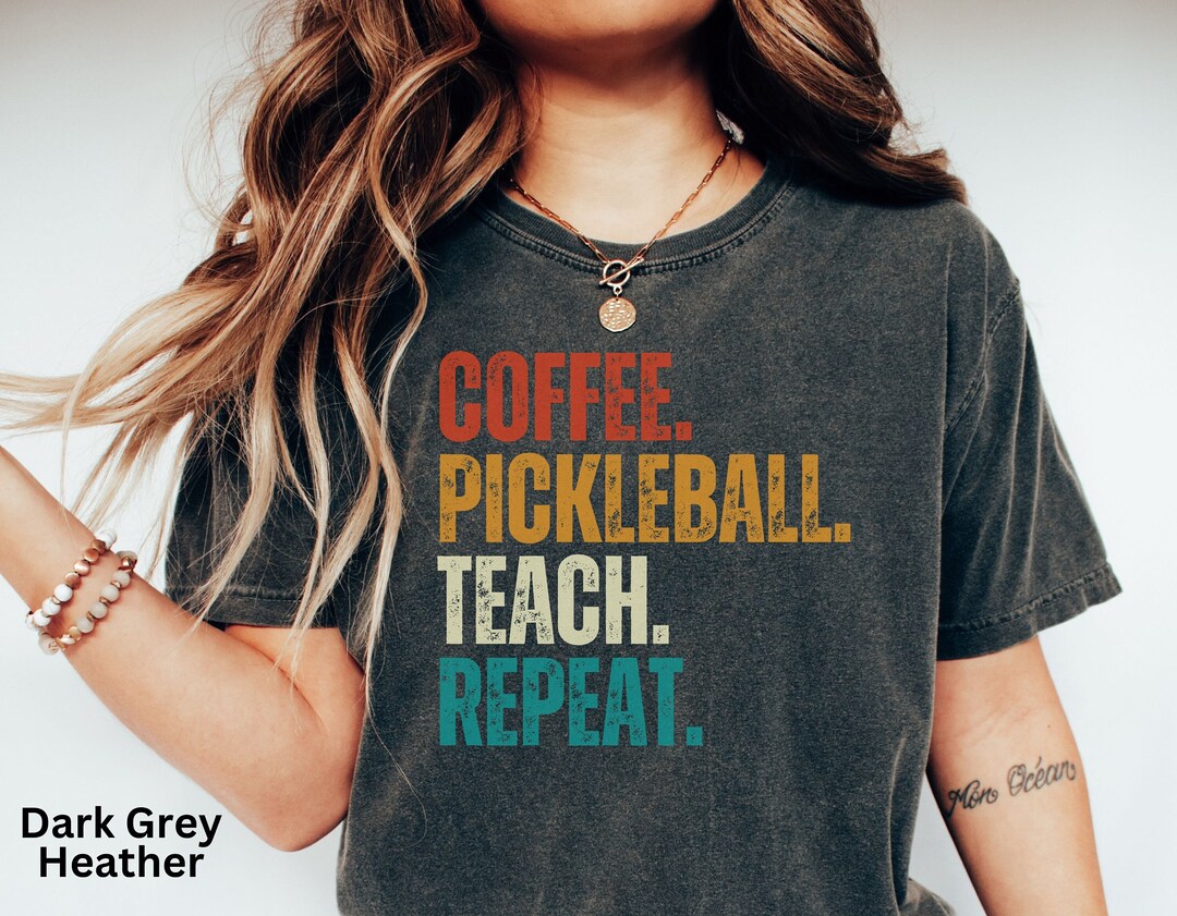 Coffee Pickleball Teacher Shirts / Funny Pickle ball Tshirt - Etsy España