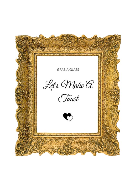 Lets Make A Toast Sign PRINTABLE Bridal Shower Birthday - Etsy