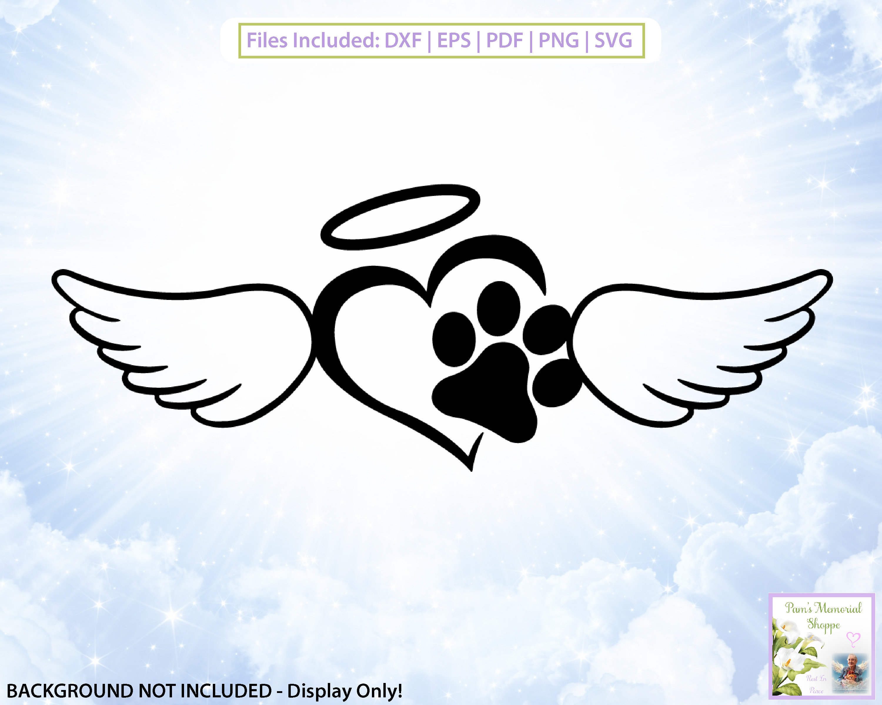 Pet Dog Memorial SVG, Dog Loss, Paw Print, Dog Mom, Angel Wings, Loss ...