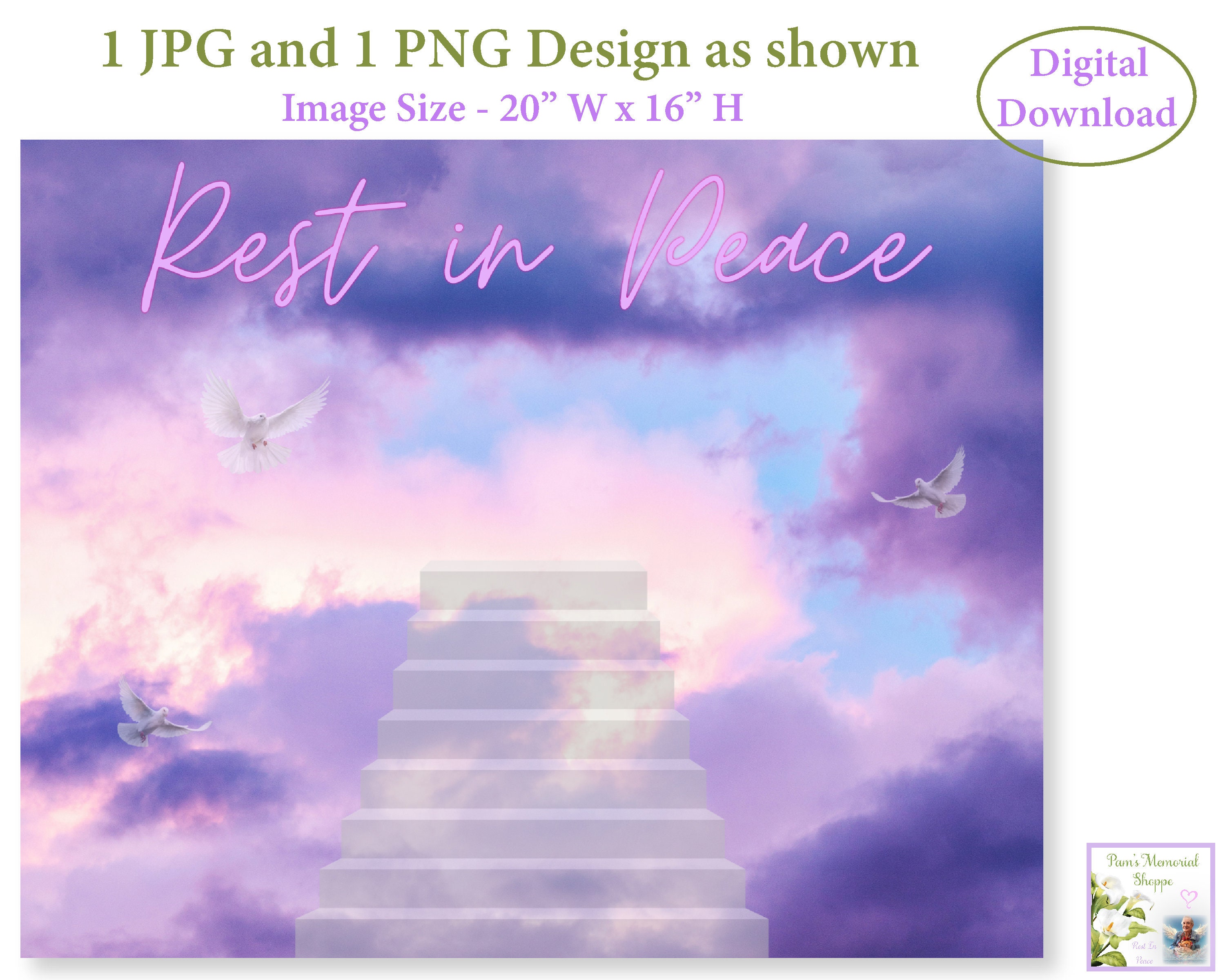 Rest in Peace PNG, in Loving Memory, Pink and Purple, Memorial Heaven ...