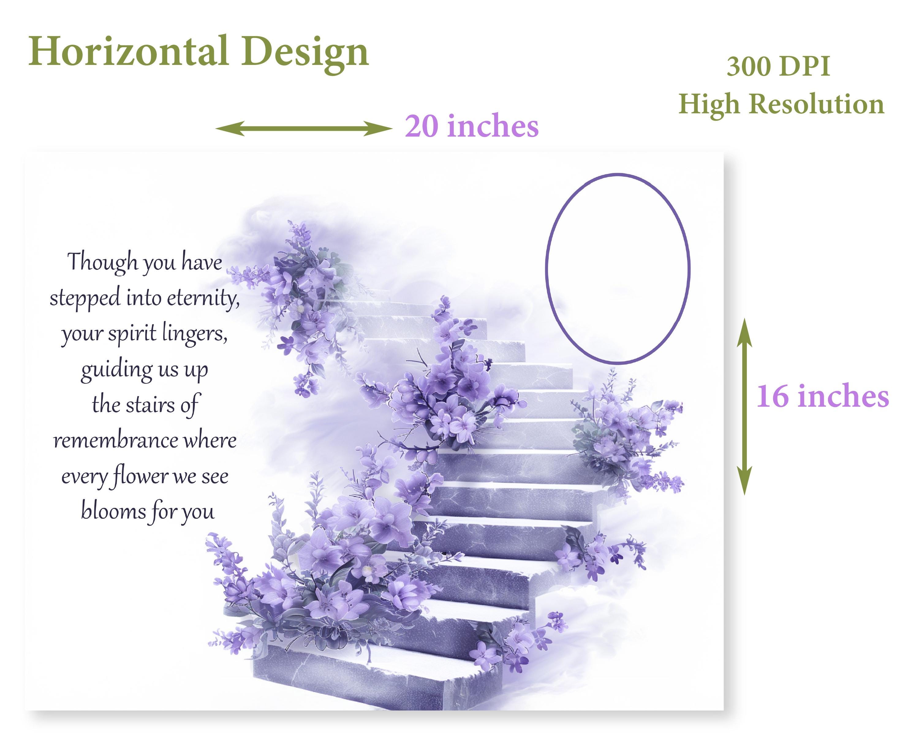 Purple Stairs With Flowers Memorial Background, Funeral Program, Loss ...