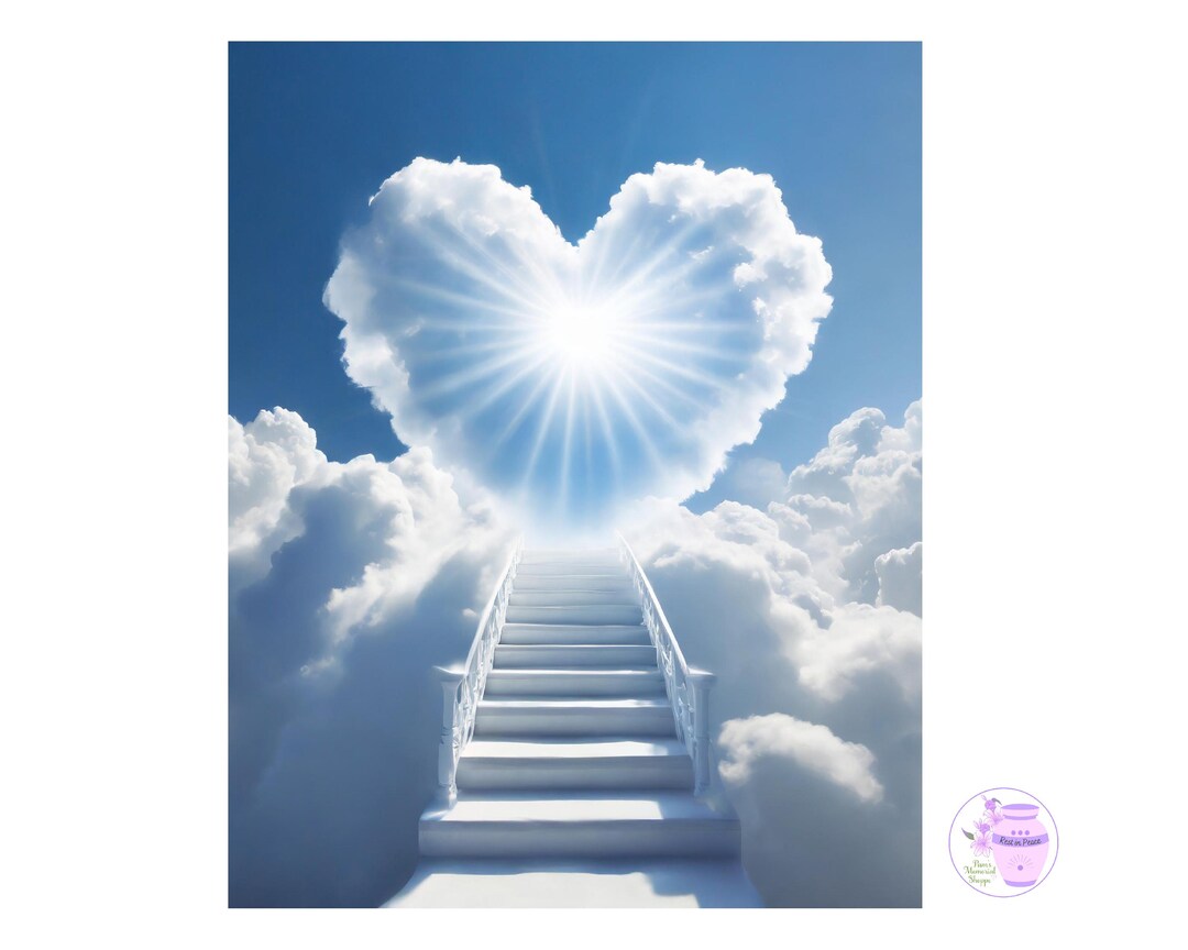 In Loving Memory Memorial Background PNG, Stairs to Heaven, Ray of ...