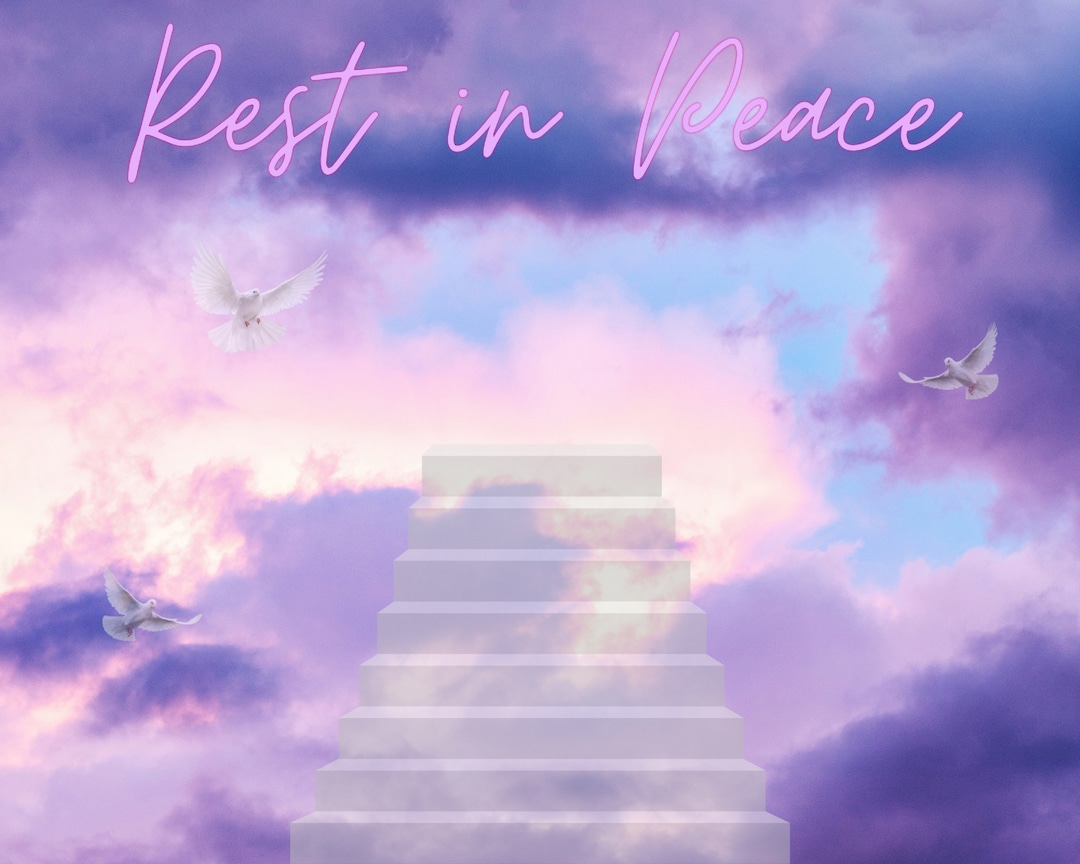 Rest in Peace PNG, in Loving Memory, Pink and Purple, Memorial Heaven ...