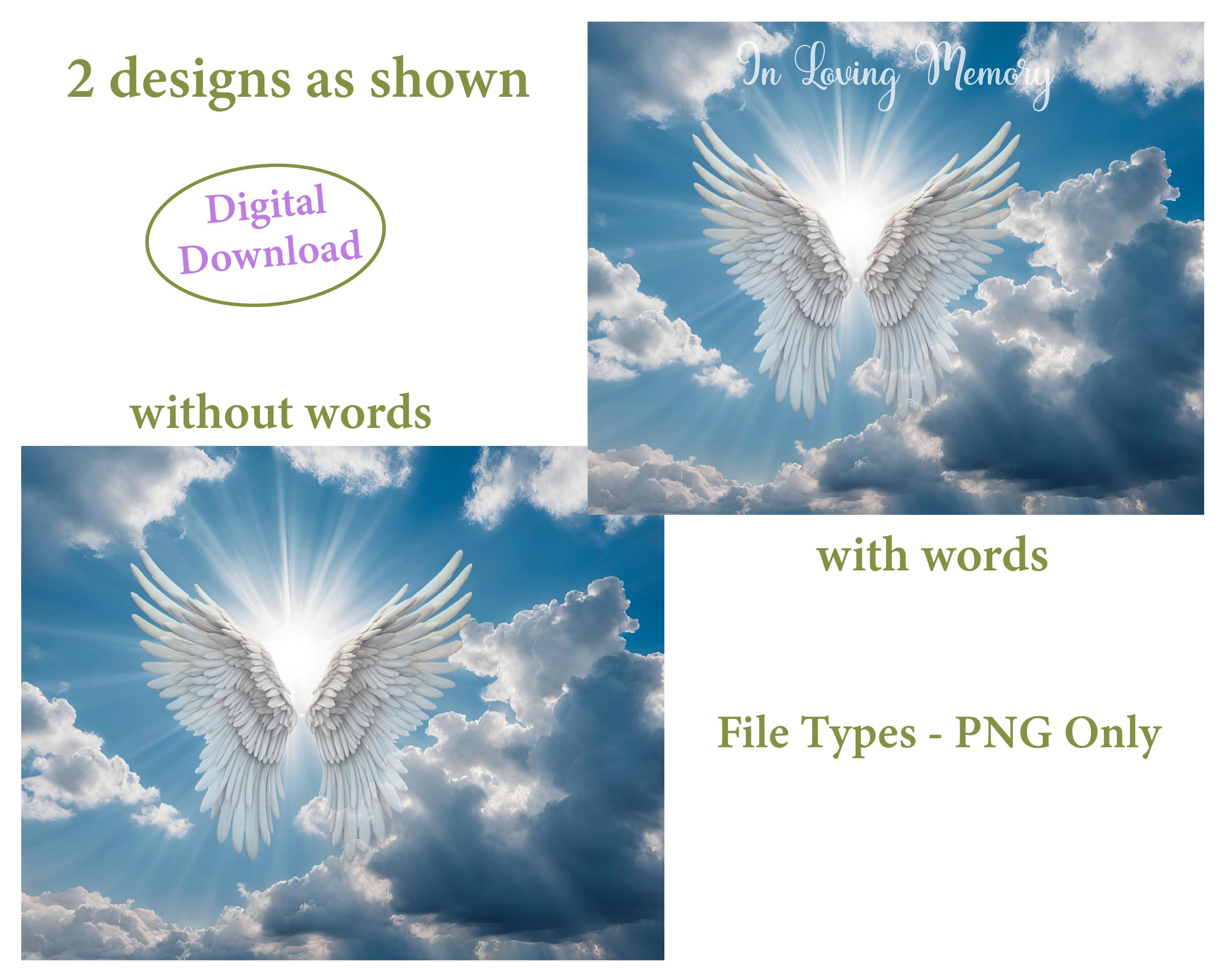 Sky With Clouds and Ray of Light, in Loving Memory PNG, Angel Wings ...