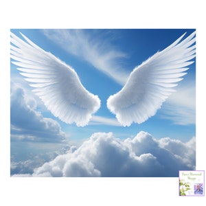 In Loving Memory Memorial Background With Serene Angel Wings PNG, Blue ...