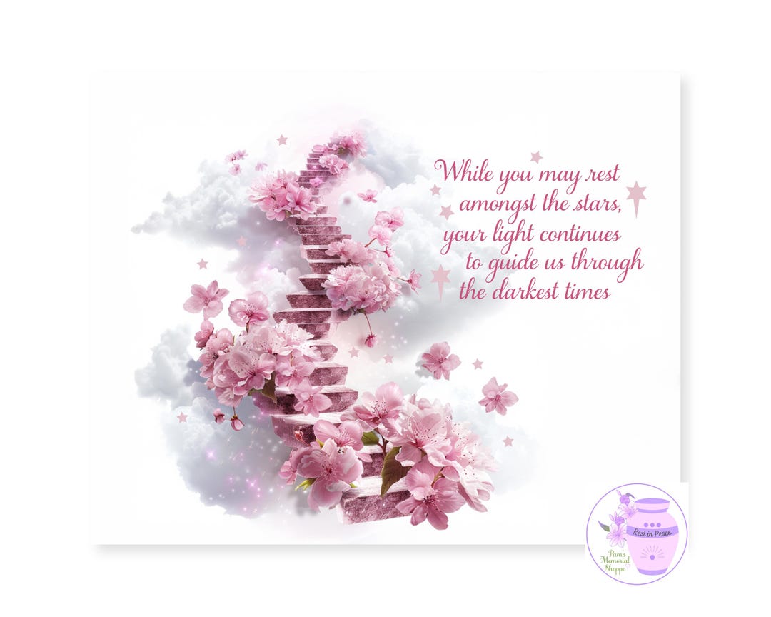 In Loving Memory Memorial Image With Rose Pink Flowers PNG, Heaven ...