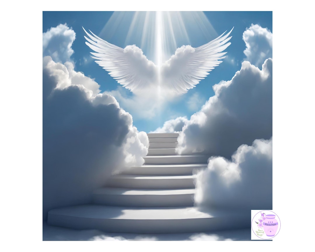 In Loving Memory PNG, Memorial Background, Stairway to Heaven, Angel ...
