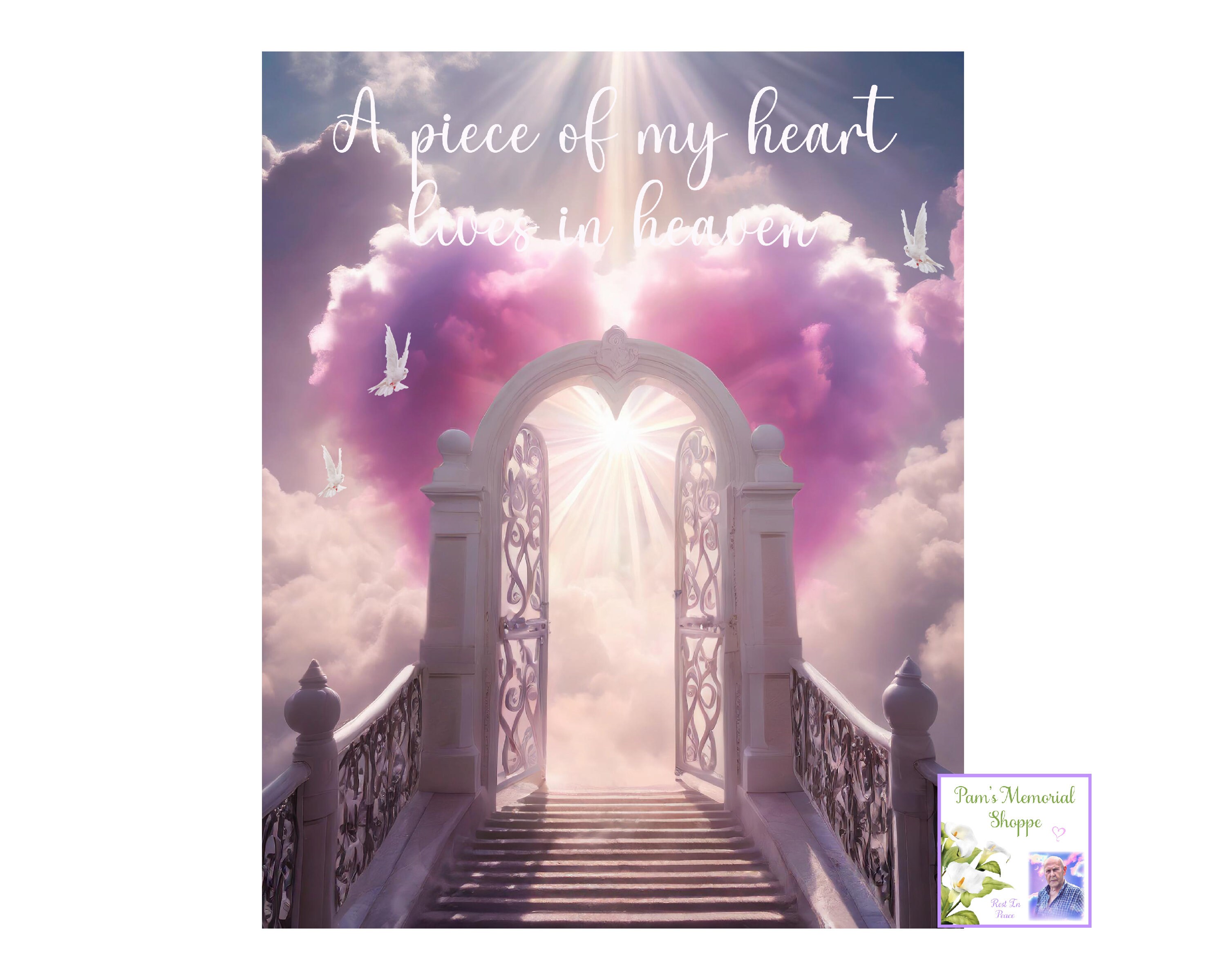 In Loving Memory Pink Background PNG, A Piece of My Heart Lives in ...