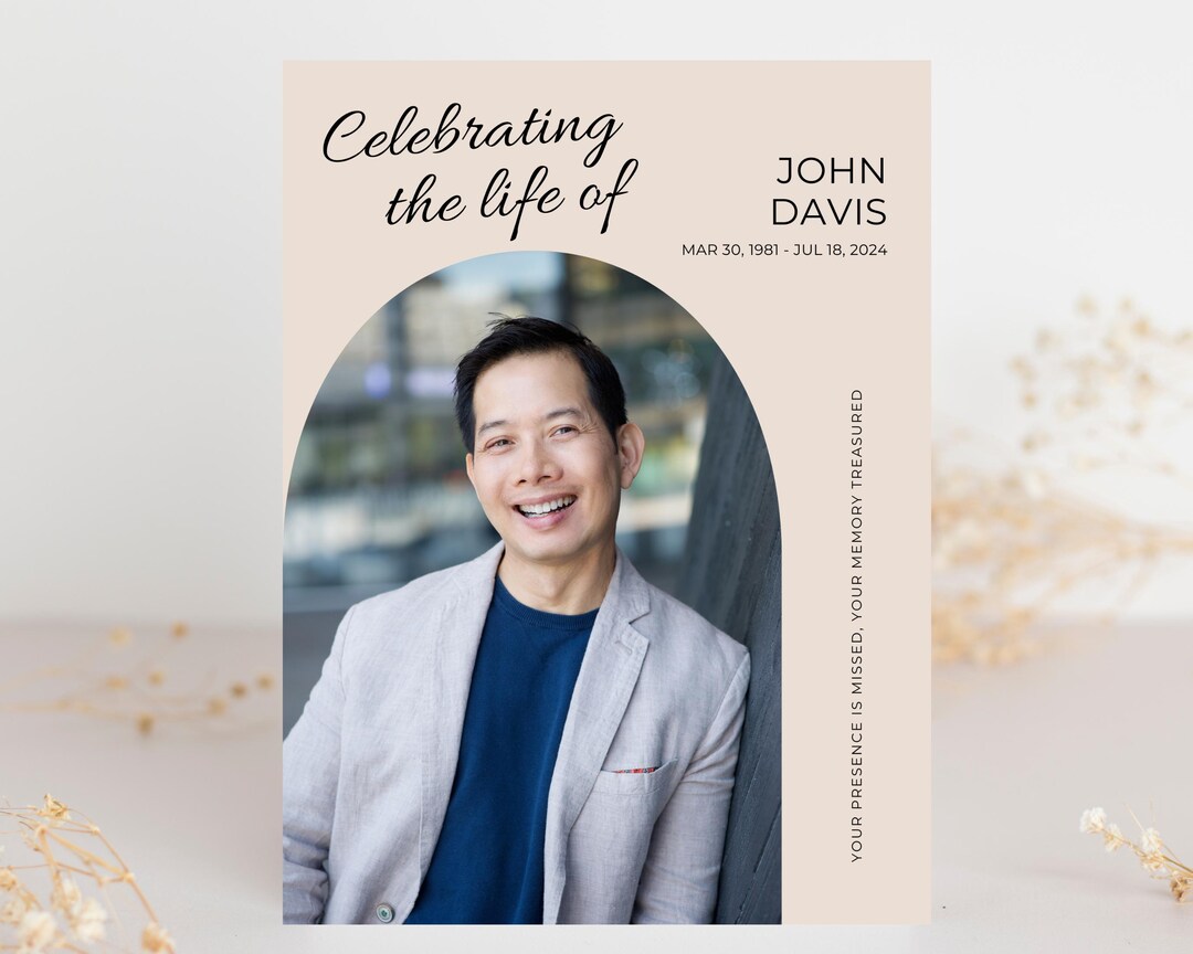 Editable Funeral Welcome Poster, Celebrating the Life Of, in Loving ...