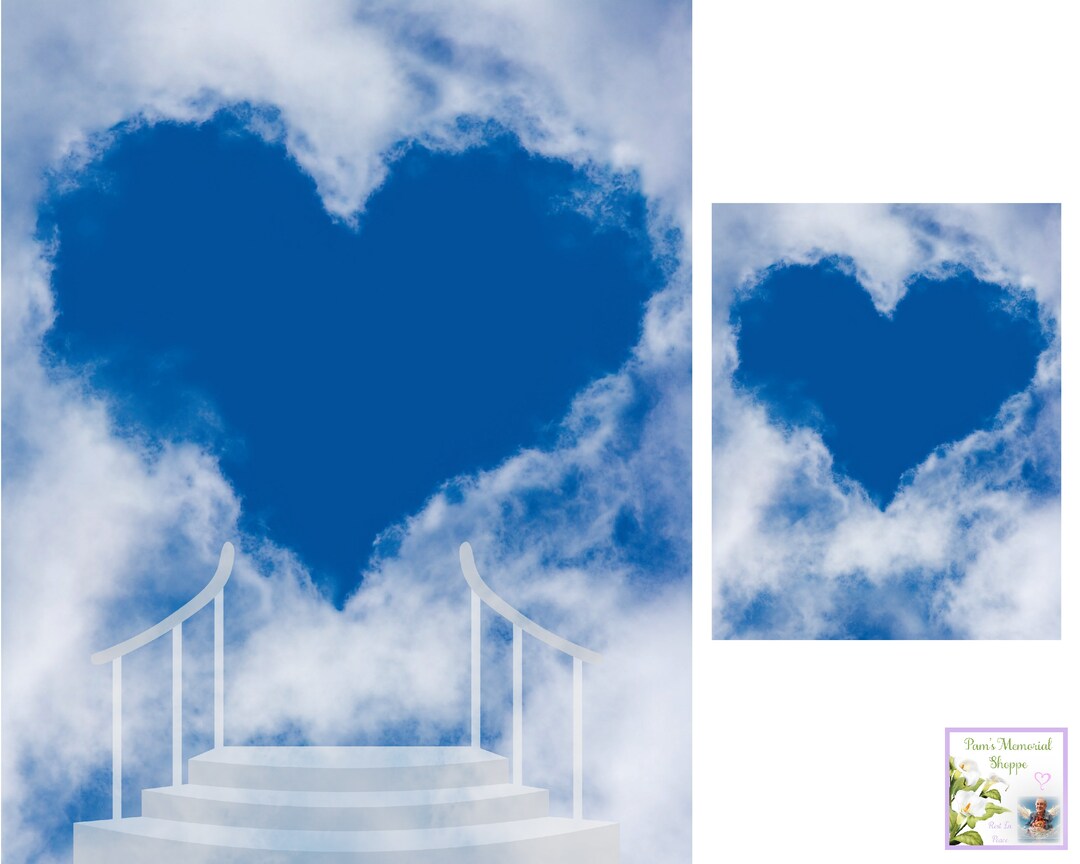 Memorial Background With Heart PNG, Sky and Stairs, in Loving Memory ...