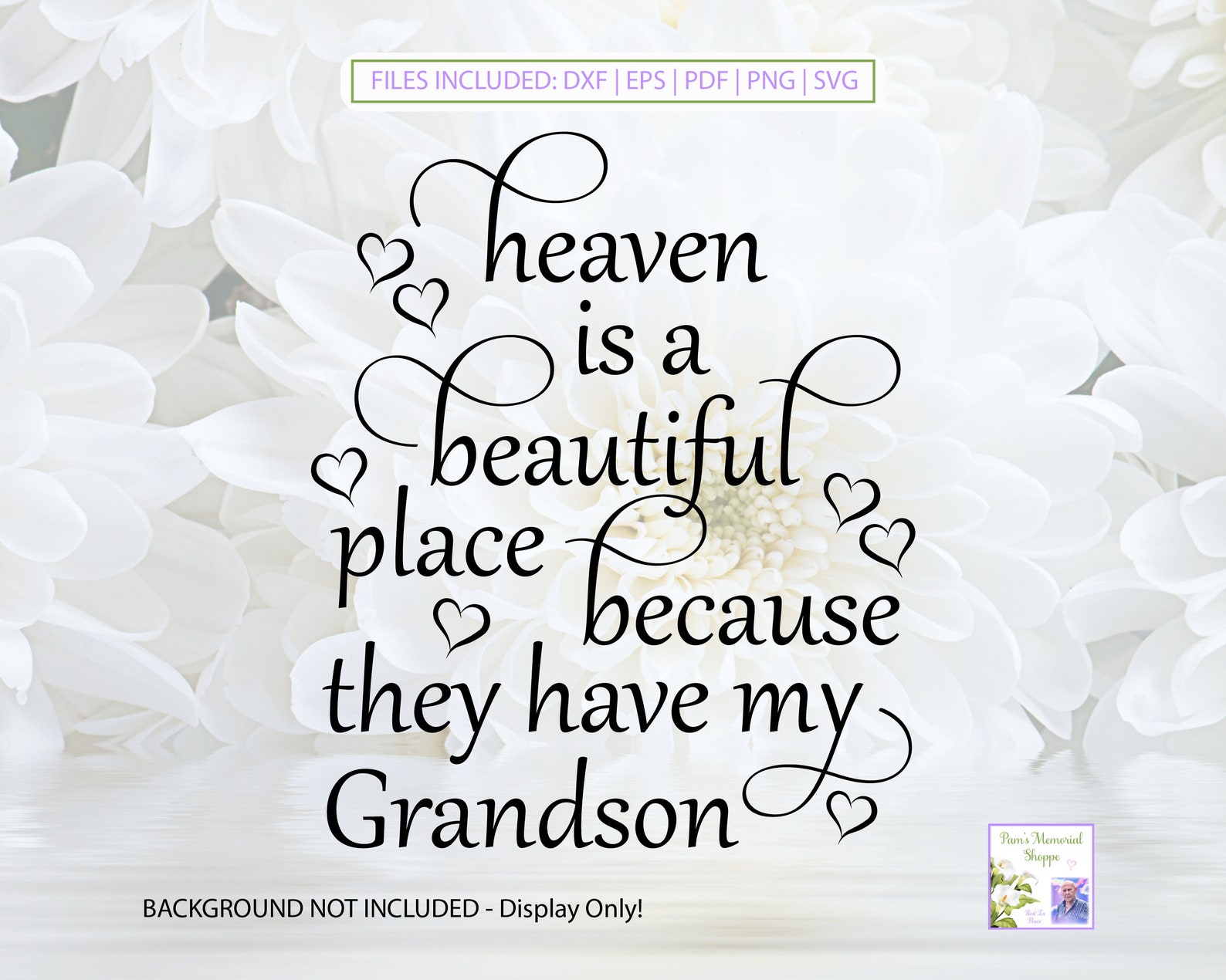 Heaven is A Beautiful Place Grandson SVG, in Loving Memory, Remembering ...