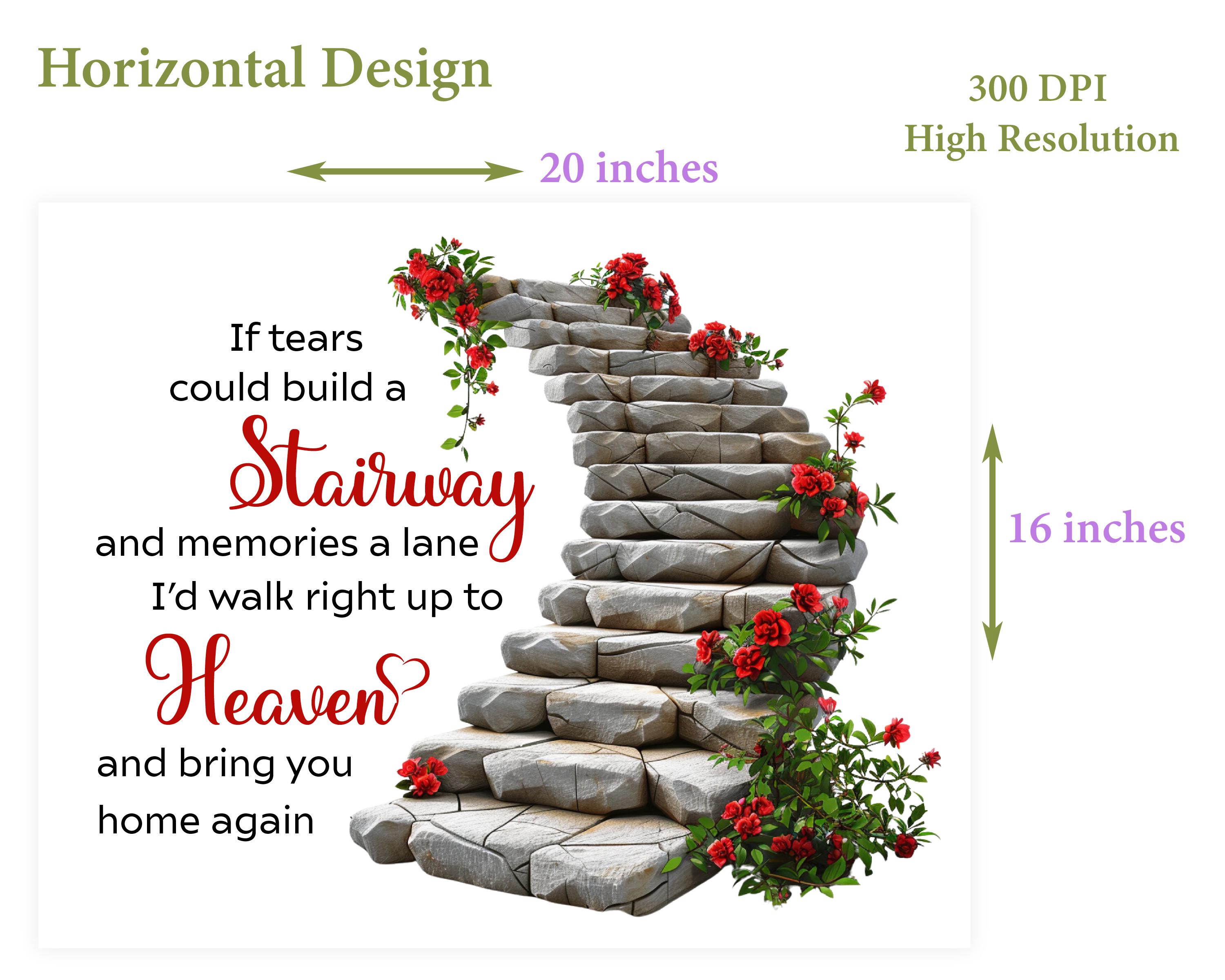 If Tears Could Build A Stairway SVG, in Loving Memory, Red Flowers ...