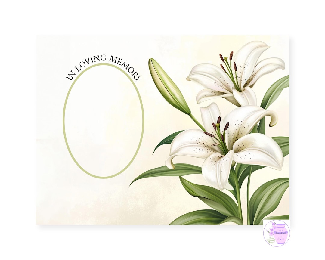 In Loving Memory Personalized Memorial Image With Lily Flowers, DIY Add ...
