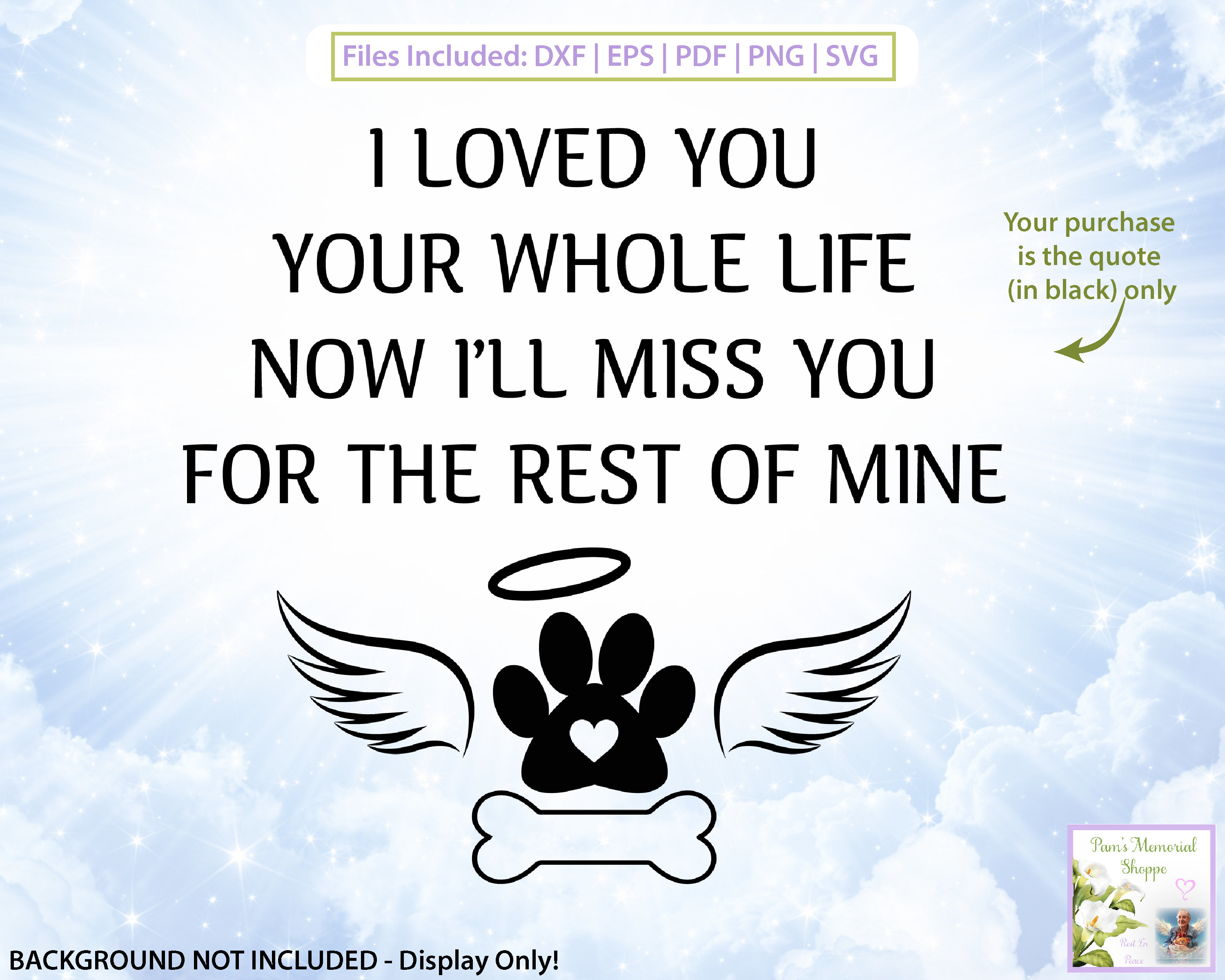 Pet Memorial SVG, Loss of Dog, Forever in My Heart, Animal Lover ...