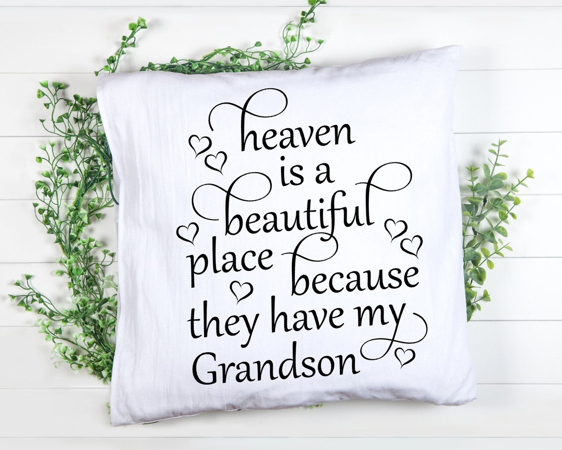 Heaven is A Beautiful Place Grandson SVG, in Loving Memory, Remembering ...