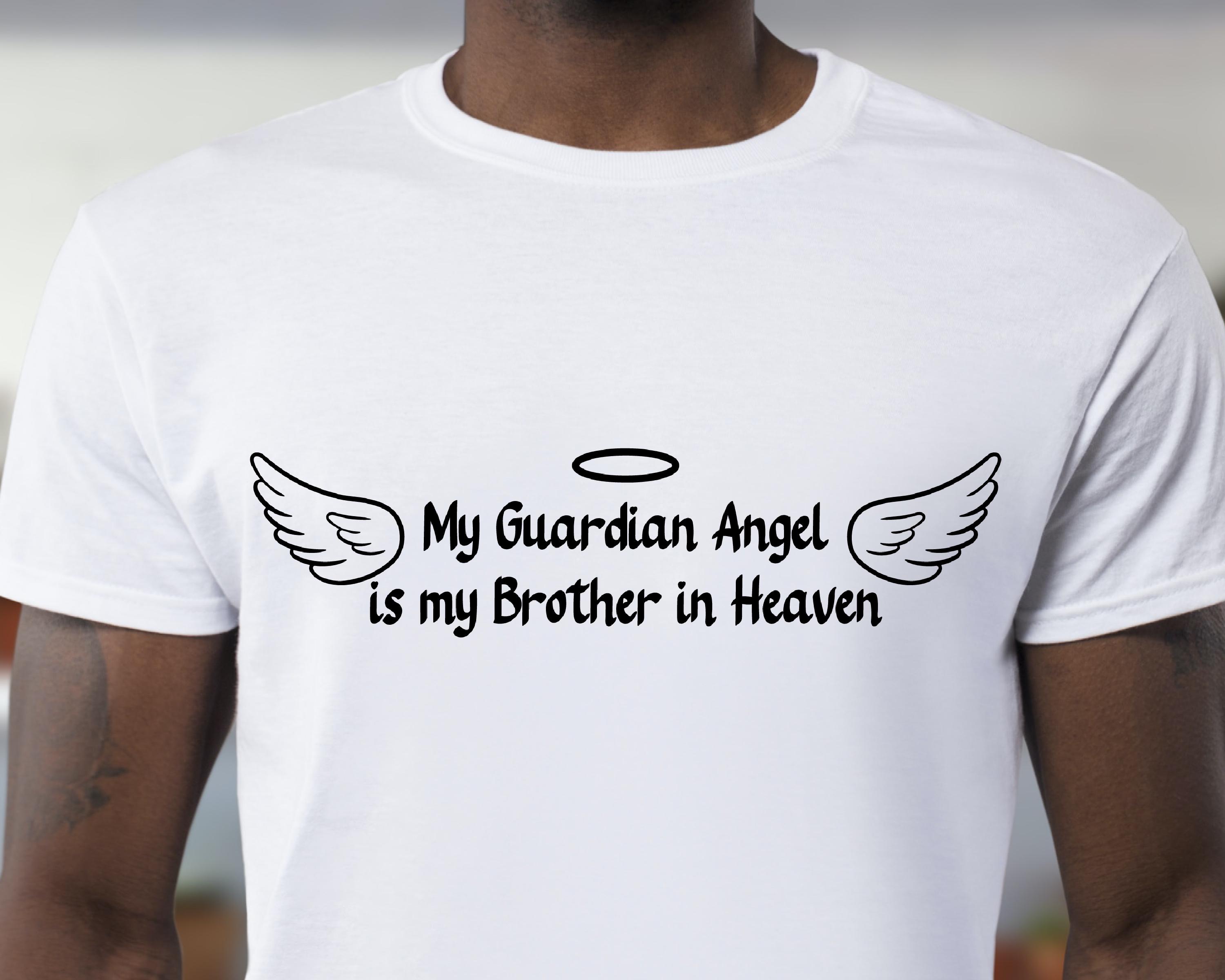 Guardian Angel Brother SVG, in Heaven, Loss of Brother, Angel Wings, in ...
