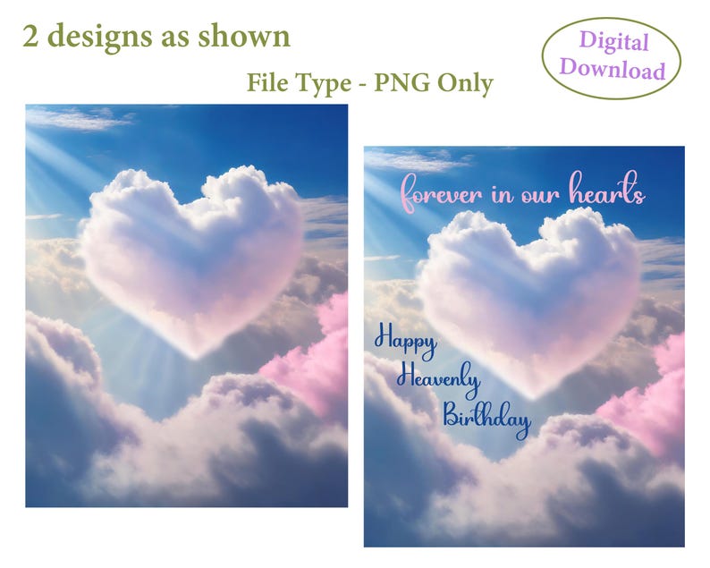 Happy Heavenly Birthday PNG, in Loving Memory Memorial Background, Pink ...
