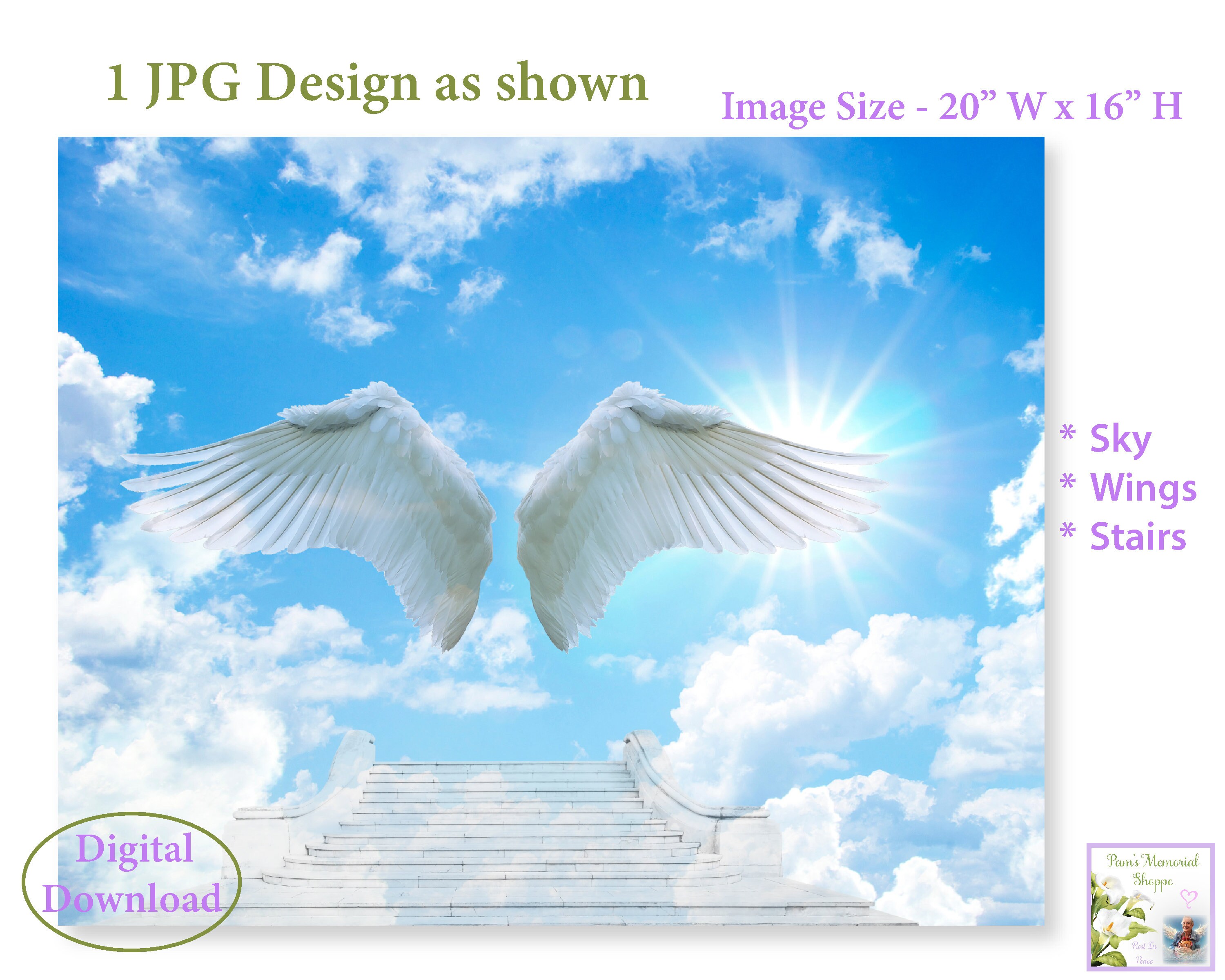 In Loving Memory PNG, Memorial Heaven Background, Stairs to Heaven ...